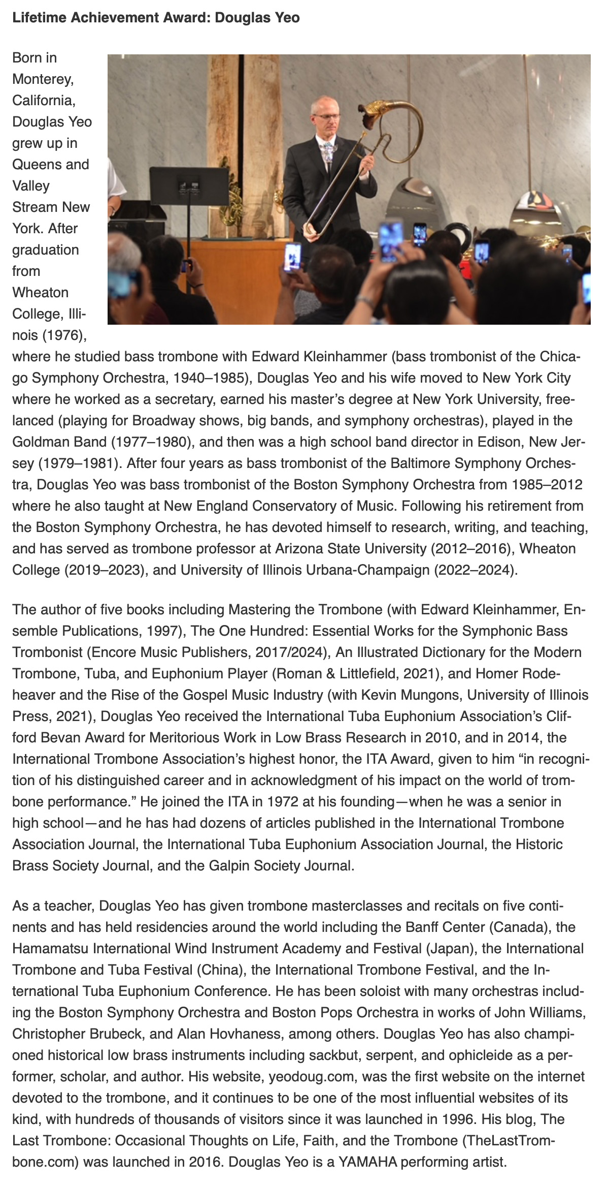 Grateful: The International Trombone Association Lifetime Achievement ...